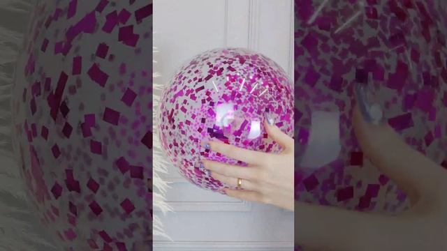Шар с конфетти фуксия квадраты #shorts