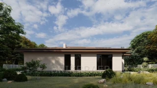 Проект одноэтажного дома площадь 223 м3