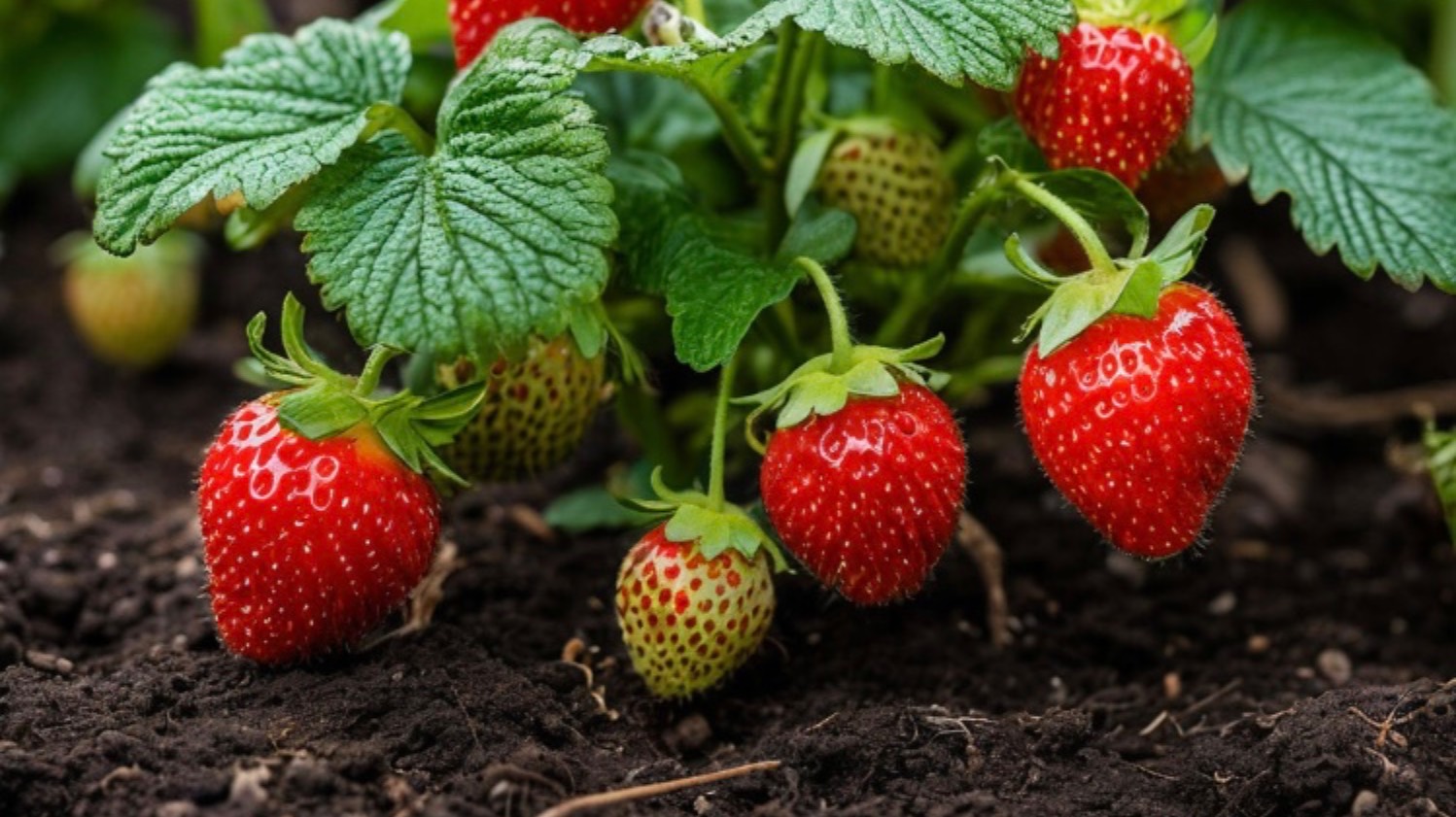 Обрезаю клубнику. Теплица. Огород.