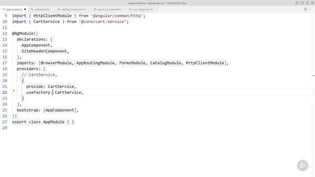 504. Creating useFactory() Providers