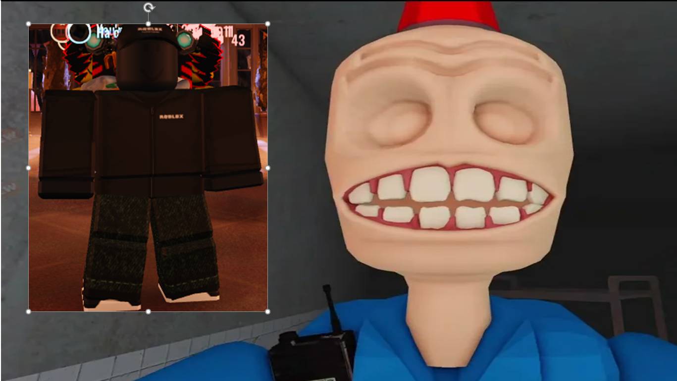 Убегаем от бешеного полицейского зомби в роблоксе.