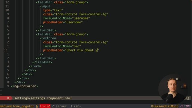 5002 Settings page. View part
