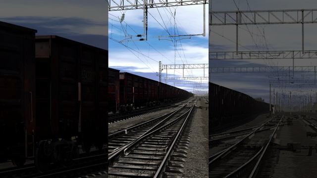 Trainz 22, «ЧМЭ3-3232 и ЧМЭ3-3245 прибывают с порожняком на станцию Замчалово»