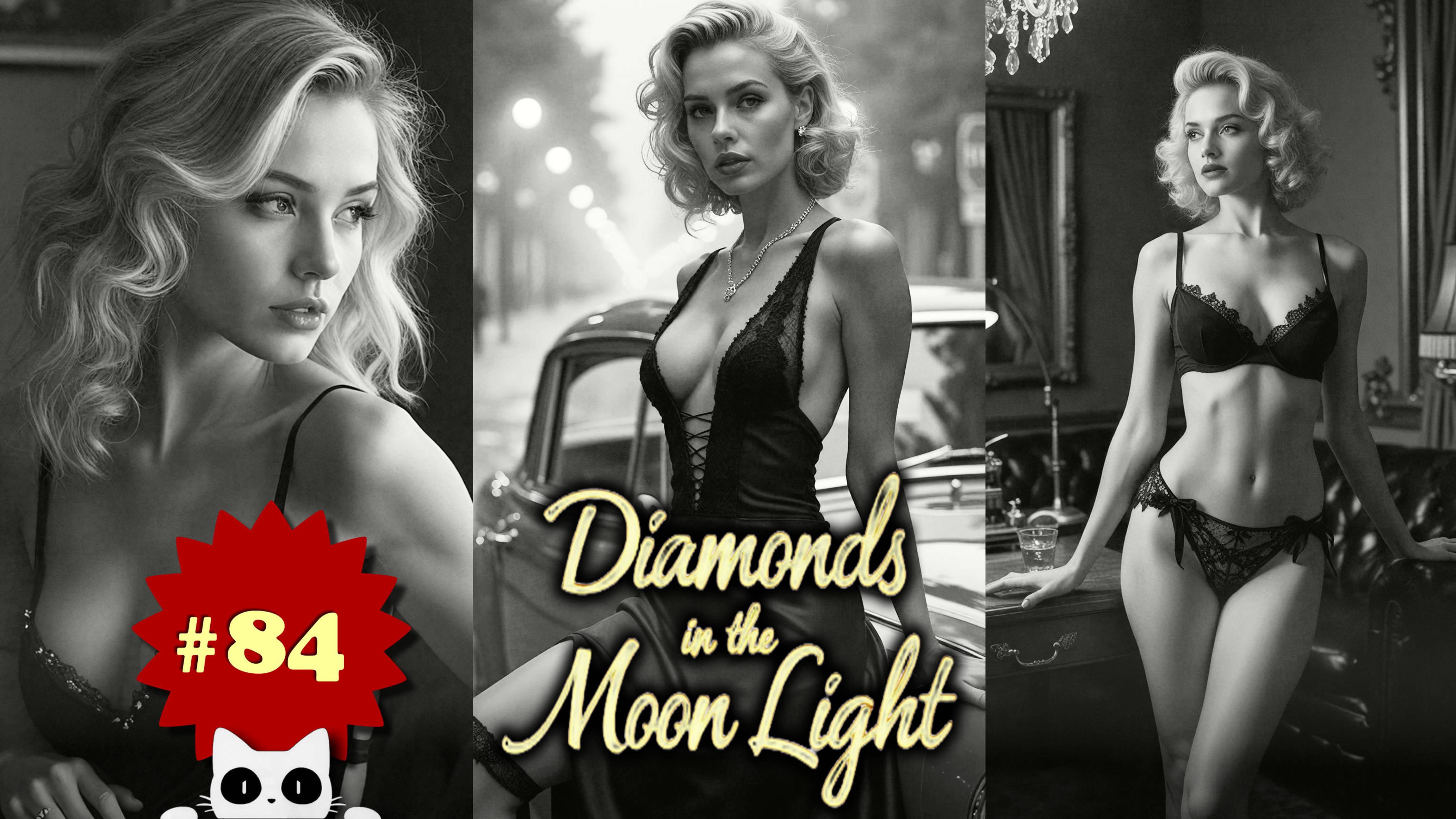 #84 ❤ Diamonds in the moonlight glow | AI ART Lookbook | Cute 19-Year-Old Girl