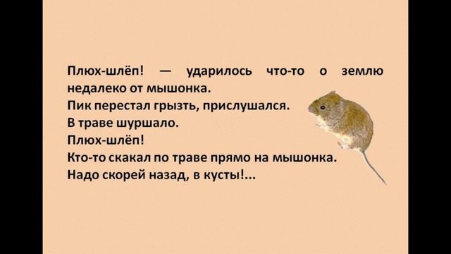 Виталий Бианки "Мышонок Пик". Глава 3. Страшная ночь.