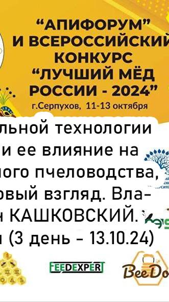КАШКОВСКИЙ Владимир Георгиевич - АпиФорум 2024. Часть 3. Трансляция (3 день - 13.10.24)