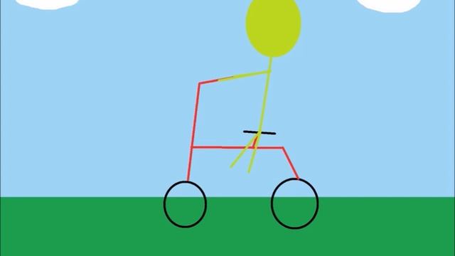 Грин едет на велосипеде