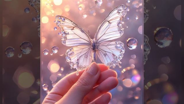 Белая бабочка в розовом тумане.mp4