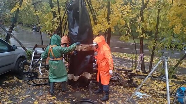 Установка пневматического перекрытия тип 1-2200 с уплотнением и байпасом LAMPE в трубу