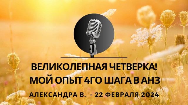 Великолепная Четверка! Мой опыт 4го шага в АНЗ. 22.02.2024