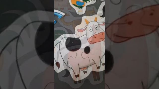 синий трактор по полям макси пазл для малышей