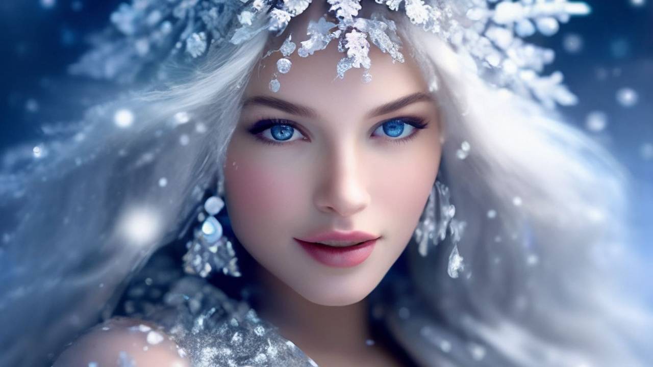 Девушка снежинка.