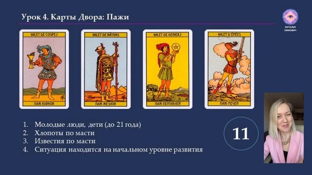 Обучение ТАРО Уэйта. Занятие 4.1 фигурные карты ПАЖИ