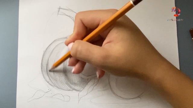 Урок - Рисуем Тыкву и Яблоко Карандашом - Натюрморт За 30 Минут!