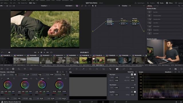 Split Toning для создания образа. Использование "среднего серого" цвета | Davinci Resolve