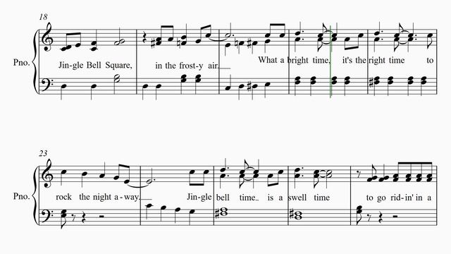 Джингл Белл Рок (фортепиано, до мажор) / Jingle Bell Rock (easy jazz piano in C)