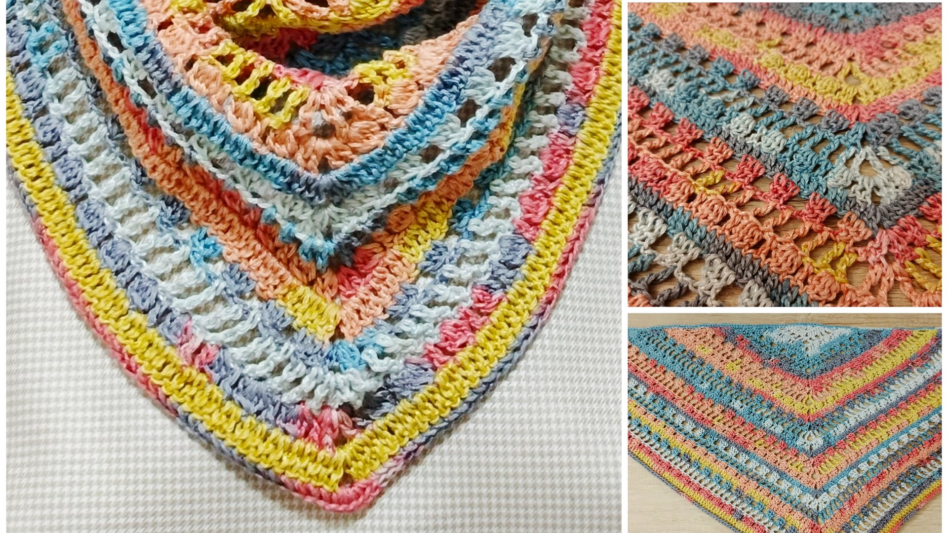 Часть 2. Летняя косыночка-шалька крючком основные ряды МК .mp4