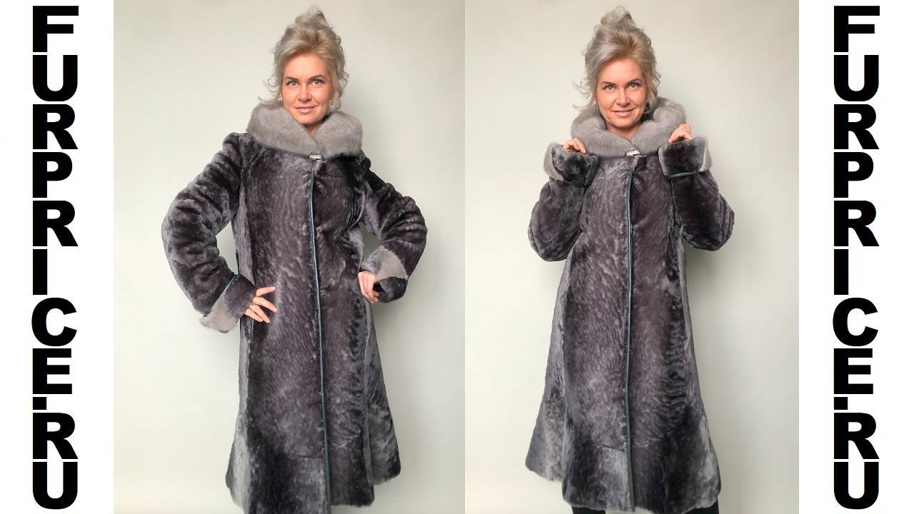 Шуба мутон тм ДАНИЭЛЬ с капюшоном в отличном состоянии за 9500 ₽, цв.серый р.46-48 артикул 12079