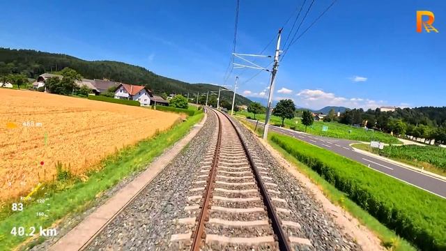 Путешествие на поезде Клагенфурт - Вольфсберг (новая железная дорога ÖBB-Коральм, Австрия)