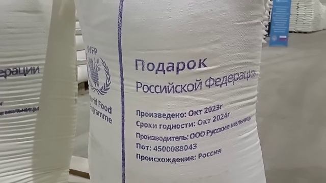 Партия продовольственной помощи в дар от России для Кыргызстана поступила на склад Всемирной продо