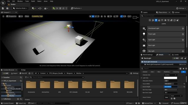 UE5 (Освещение для начинающих кинематографистов) 20 (направленное освещение)