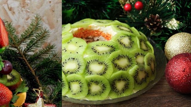 Новогодняя нарезка из фруктов для украшения стола