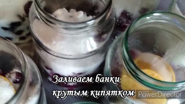 Вишневый компот с апельсином на зиму