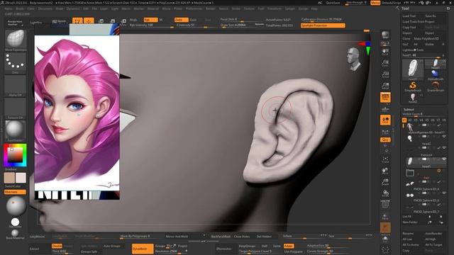 Курс по созданию стилизованного персонажа (ZBrush+Substance+Marmoset) - Урок 16 (уши)