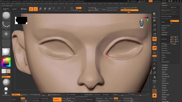 Курс по созданию стилизованного персонажа (ZBrush+Substance+Marmoset) - Урок 17 (ресницы)