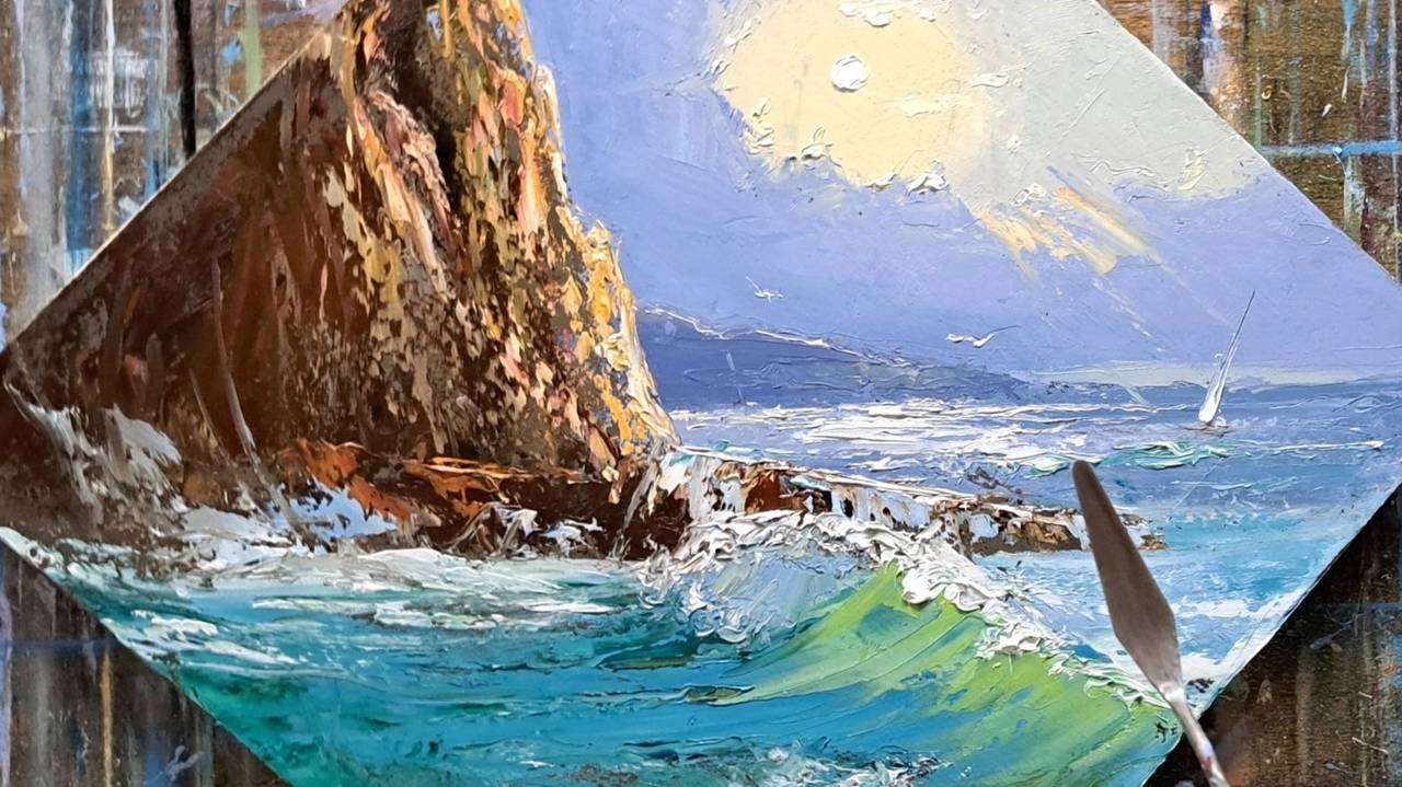 Морской пейзаж маслом