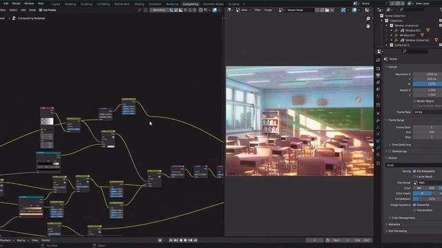 Курс по созданию окружения в Blender 2023  (NRP)  шейдинг на примере учебного класса часть_4 10
