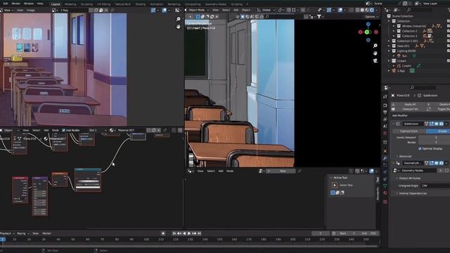 Курс по созданию окружения в Blender 2023  (NRP)  шейдинг на примере учебного класса часть_1 07