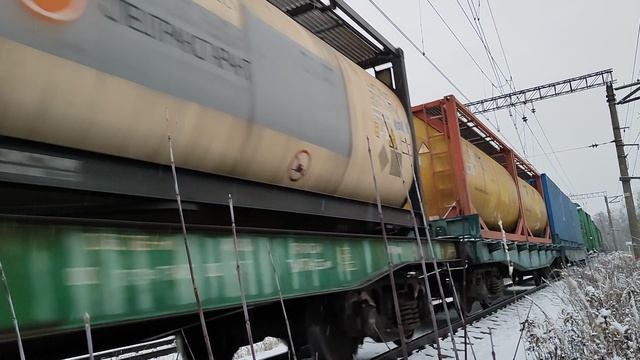 "Поезд на Владимир" Электровоз ВЛ11-500 с Грузовым Поездом