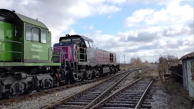 "Две Тамары Едут Парой" Тепловозы ТЭМ2 старый и обновлённый едут резервом