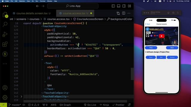 All Functional LMS mobile App with React Native,Expo,Typescript,Express js part 3