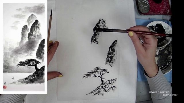 суми-э пейзаж