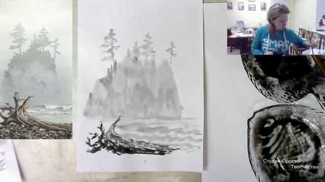 Пейзаж суми-э