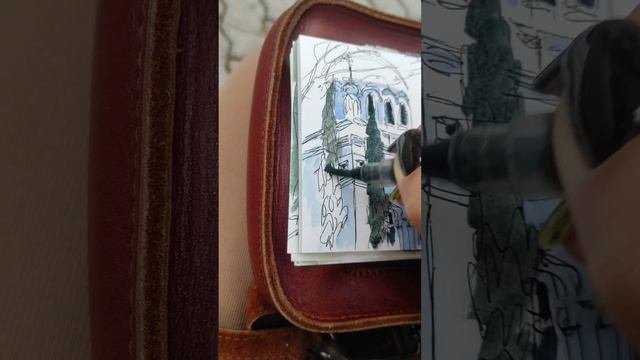 Рисую Свято-Вознесенский собор в Геленджике #shorts