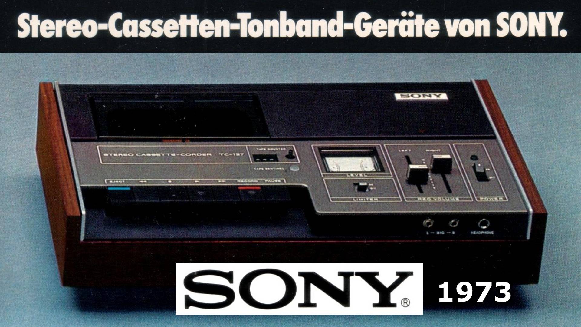 SONY. Кассетные магнитофоны 1973 года