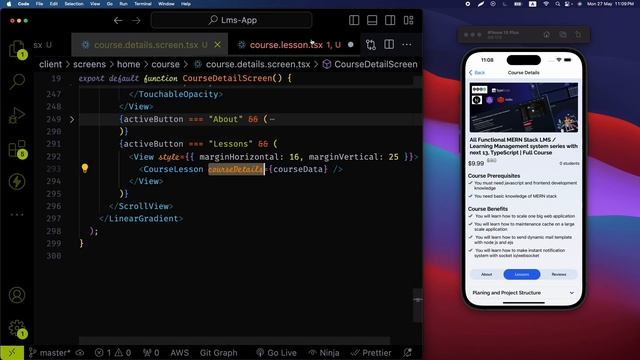 All Functional LMS mobile App with React Native,Expo,Typescript,Express js part 2