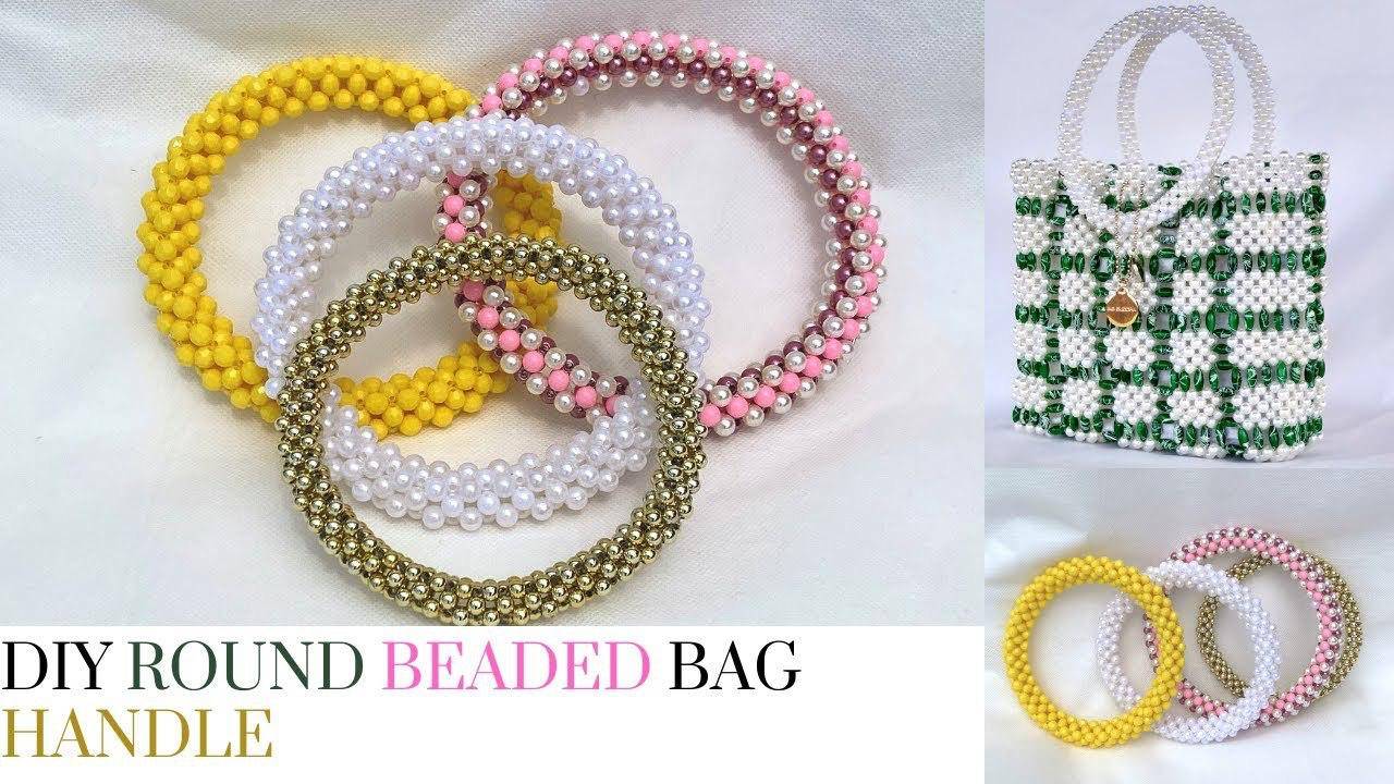 Круглая ручка из бусин для сумки