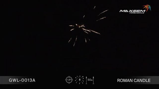 Римская свеча 1,5 дюйма 8 залпов «Roman Candle» Maxsem GWL-0013A