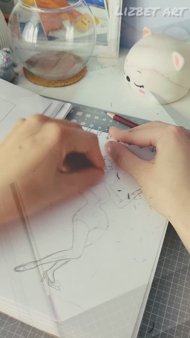 Рисую танцовщицу 💃скетч по книге Э.Лумиса #tiktok #shorts #art #watercolor #lizbet #asmr