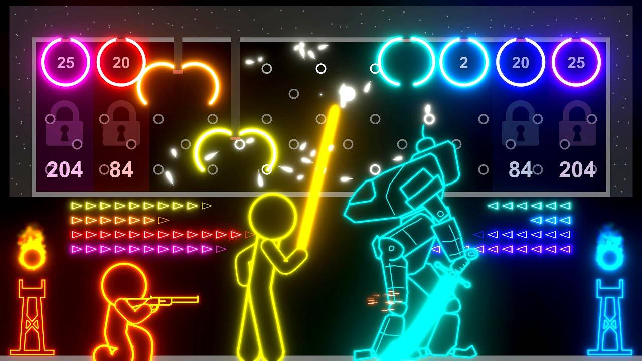 48. Шарики: Неоновая битва Стикменов и Мехов | Marble: Neon Stickmen VS Mechs | Кто победит?