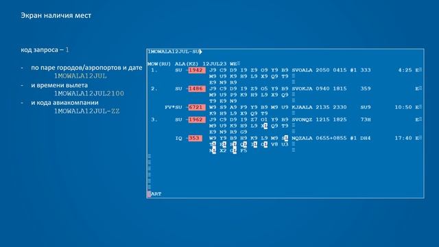 Расписание/наличие мест/минимальное стыковочное время