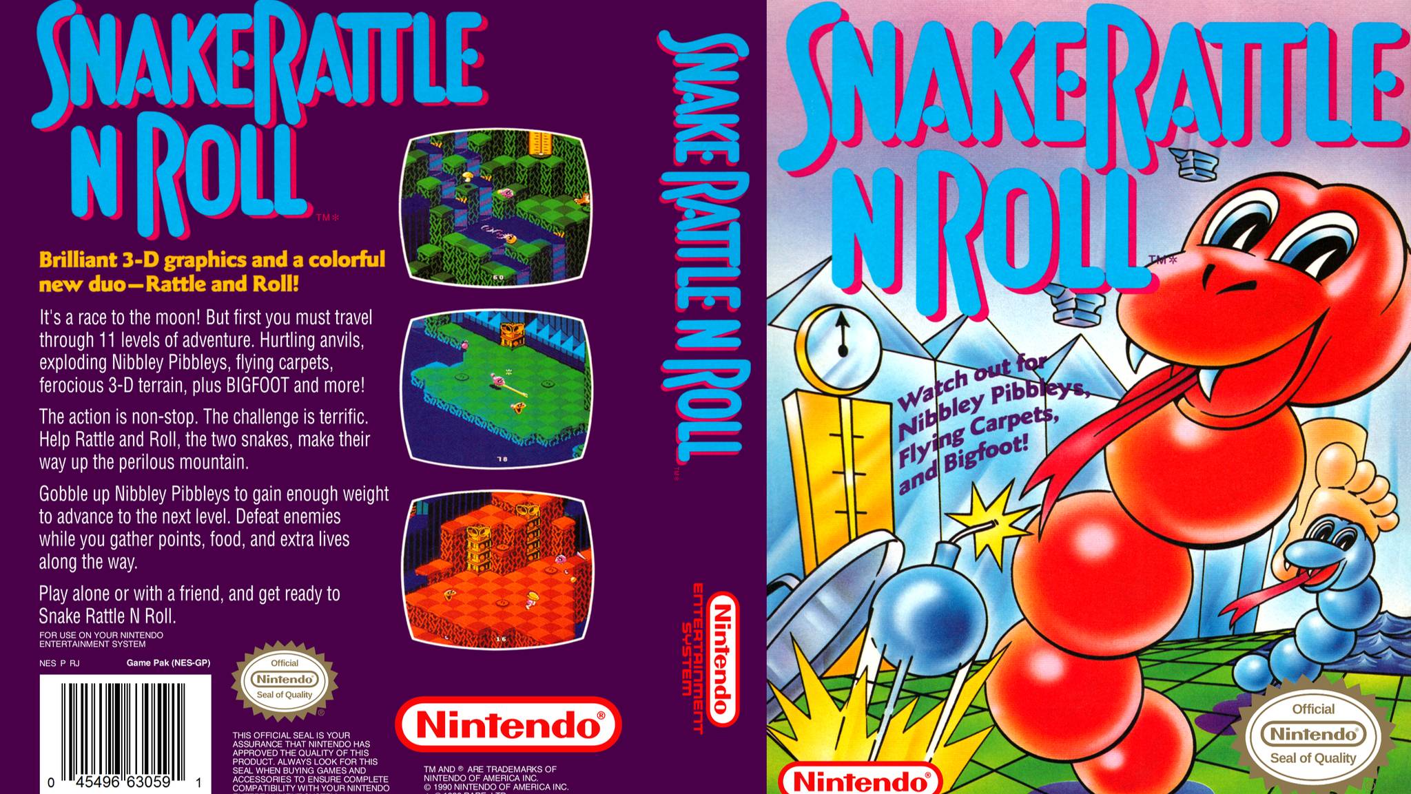 🎮Snake Rattle ’n’ Roll / Змейки Ратлл и Ролл / NES / Dendy / 1440p, 60 fps 🐍