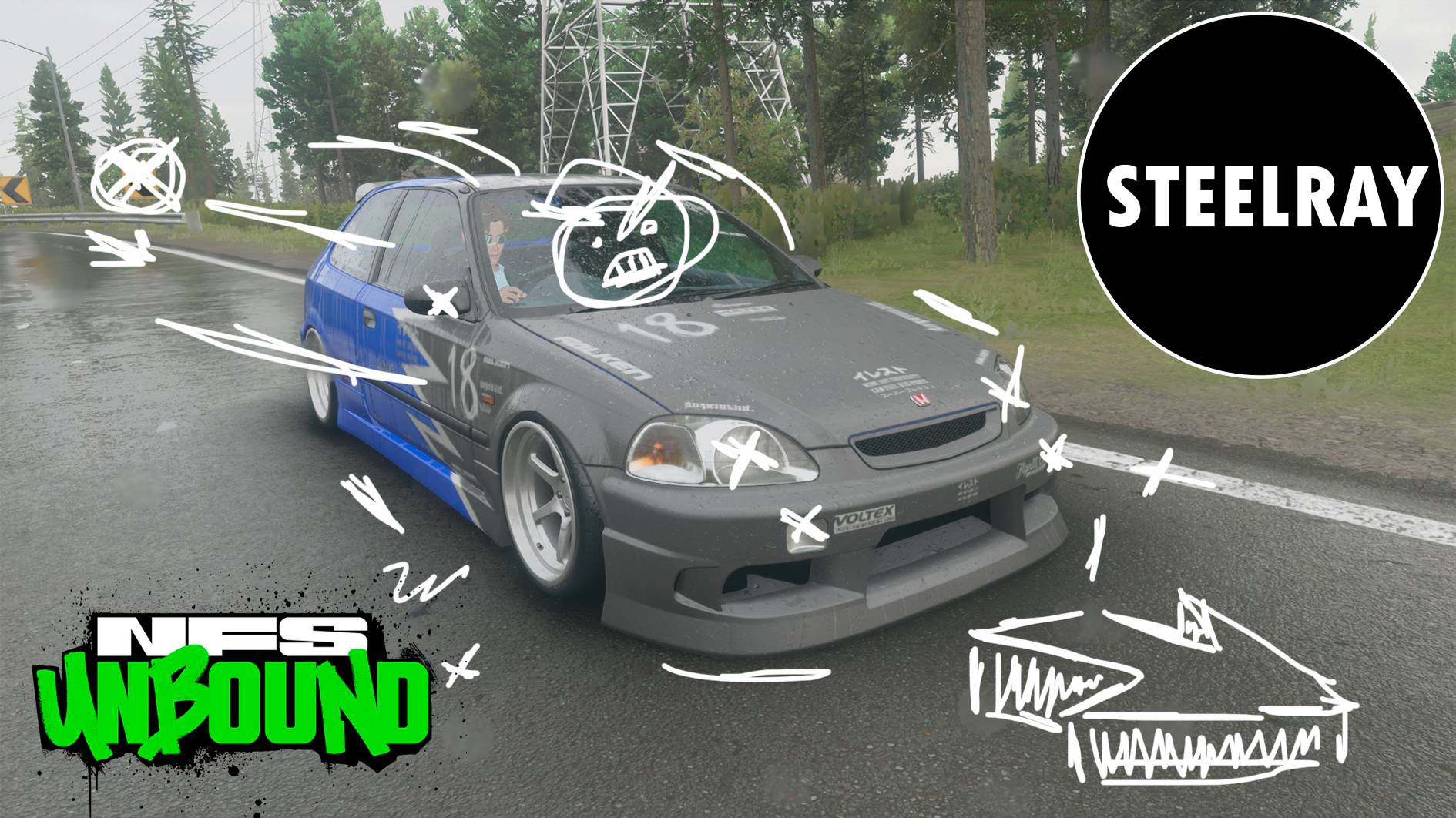 NFS Unbound Honda CIVIC Type R "The blue gust"