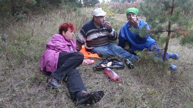 Отдых грибников. После сбора маслят.