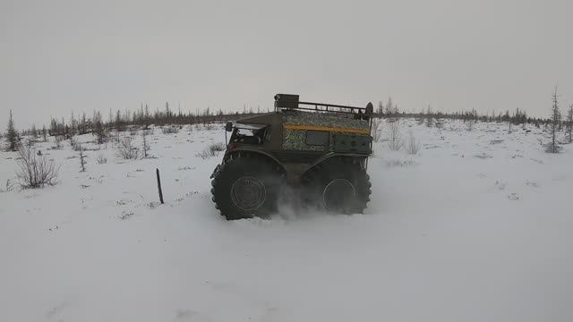 Вездеход ШЕРП ОБГОНЯЕТ BV НОВЫЙ УРЕНГОЙ РАБОТА ВАХТА