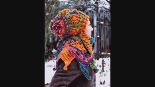 Фриформ крючком шапка и шарф